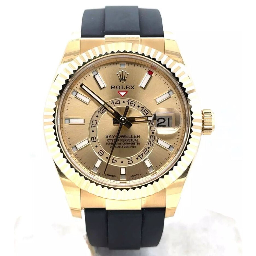 Rolex Pre-owned Rolex Sky Dweller GMT Automatic Champagne Dial Men's ...