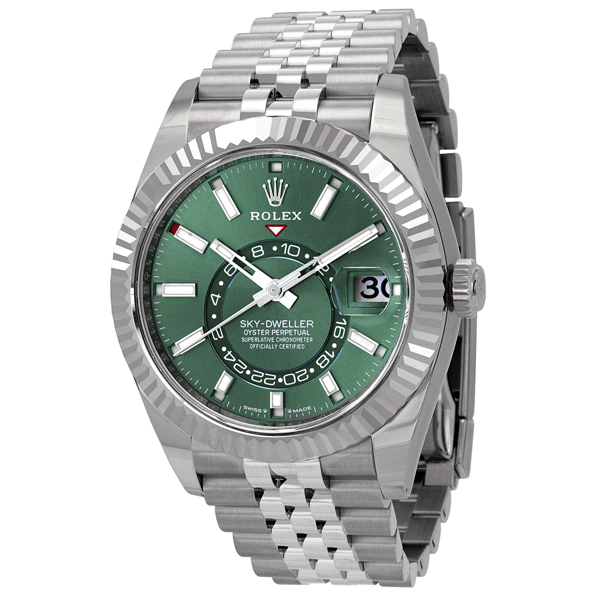 Rolex Pre-owned Rolex Sky Dweller GMT Automatic Green Dial Men's Watch ...