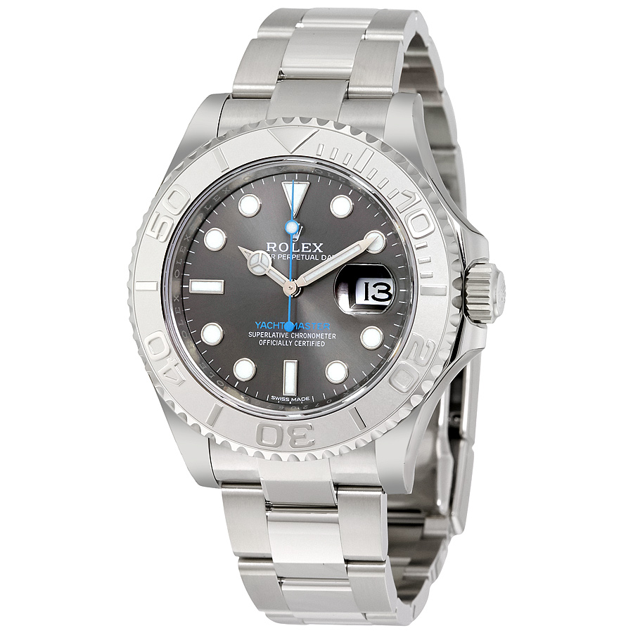 Rolex Pre-owned Rolex Yacht-Master Dark Rhodium Dial Men's Watch ...