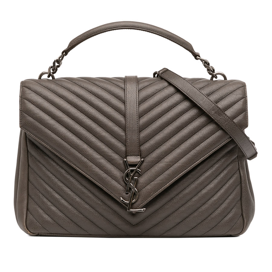 Saint Laurent Pre-owned Saint Laurent Large Chevron Sheepskin Monogram ...