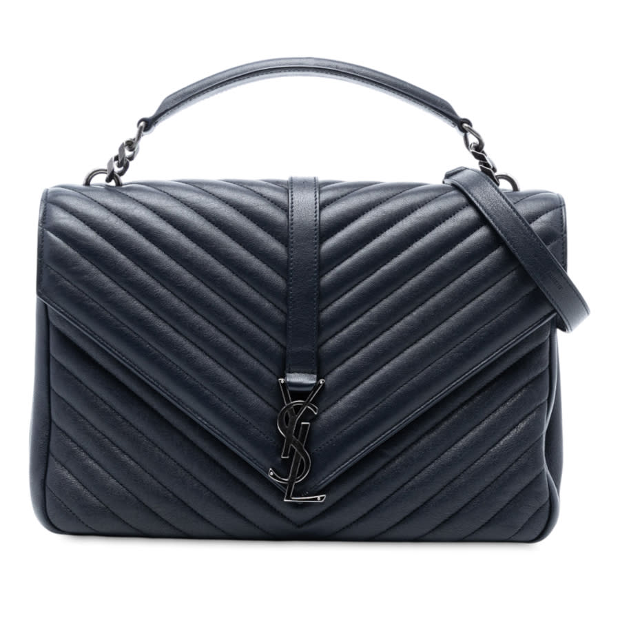 Saint Laurent Pre-owned Saint Laurent Large Chevron Sheepskin Monogram ...