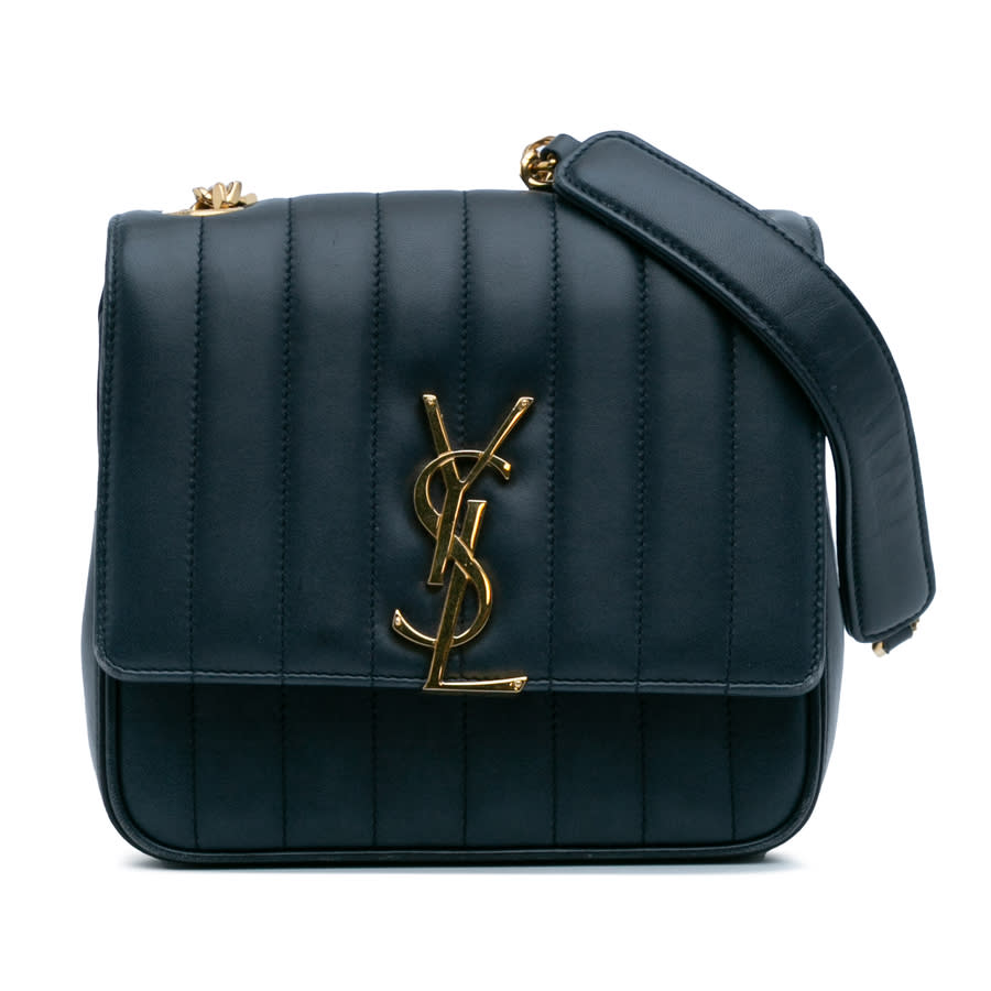 Saint Laurent Pre-owned Saint Laurent Medium Lambskin Monogram Vicky ...