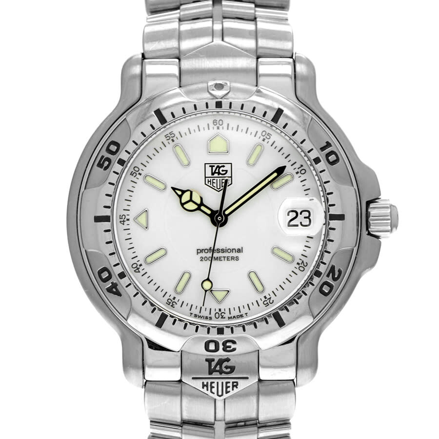 Tag Heuer Pre-owned Tag Heuer 6000 Quartz White Dial Men's Watch WH111 - Tag Heuer, 6000 - Jomashop