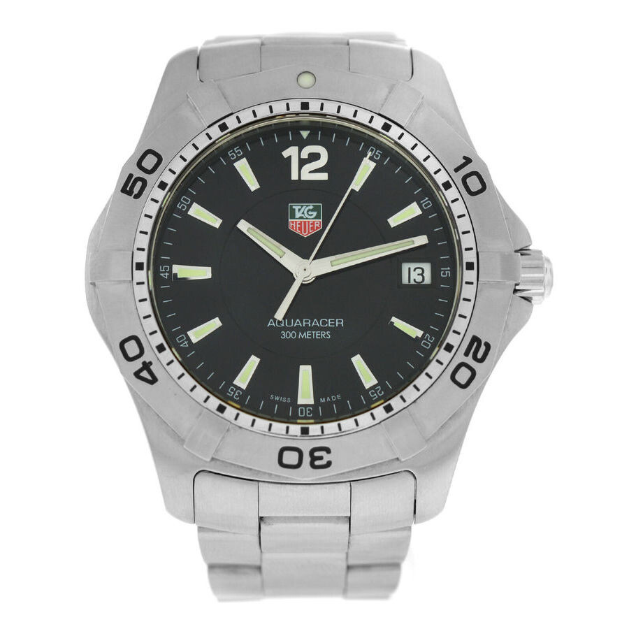 Tag Heuer Pre-owned Tag Heuer Aqua Racer Quartz Black Dial Men's Watch ...