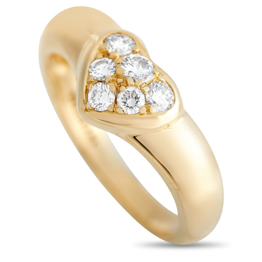 Tiffany & Co. Pre-Owned Tiffany Co. 18K Yellow Gold Diamond Heart Ring ...