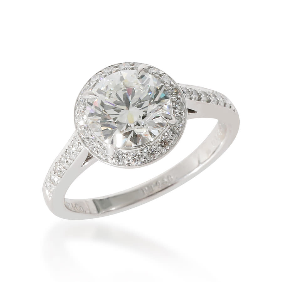 Tiffany & Co. Pre-Owned Tiffany & Co. Halo Engagement Ring in Platinum ...