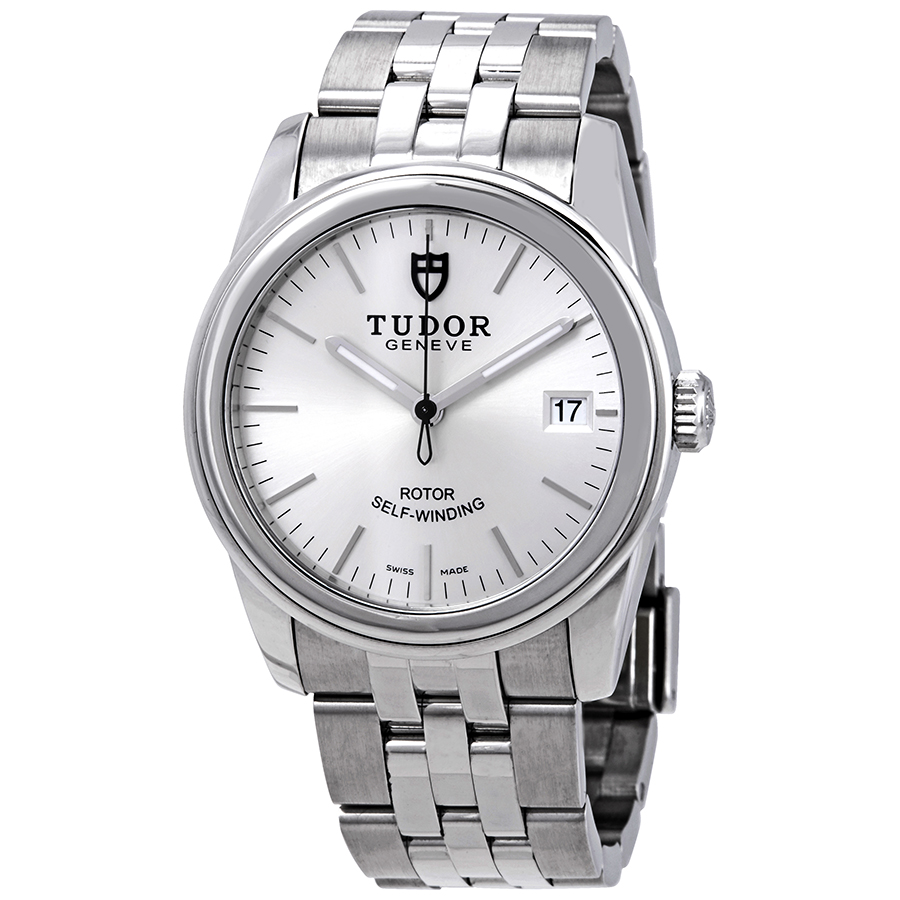 Tudor Pre-owned Tudor Glamour Silver Dial Stainless Steel Automatic Men ...