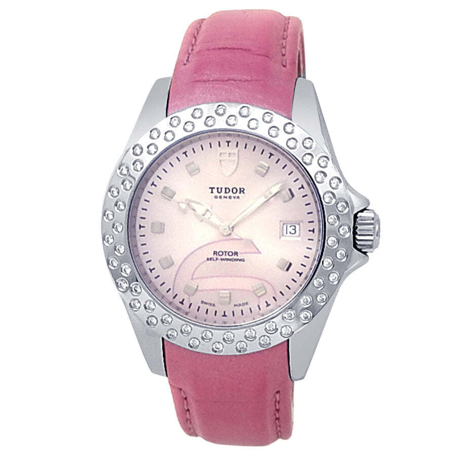 Tudor Pre-owned Tudor Prince Automatic Diamond Pink Dial Ladies Watch ...