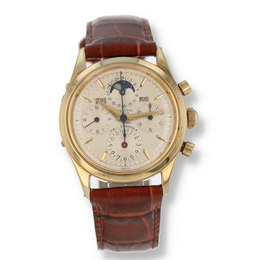 Universal Geneve Pre-owned Universal Geneve Tri-Compax Moonphase Hand ...