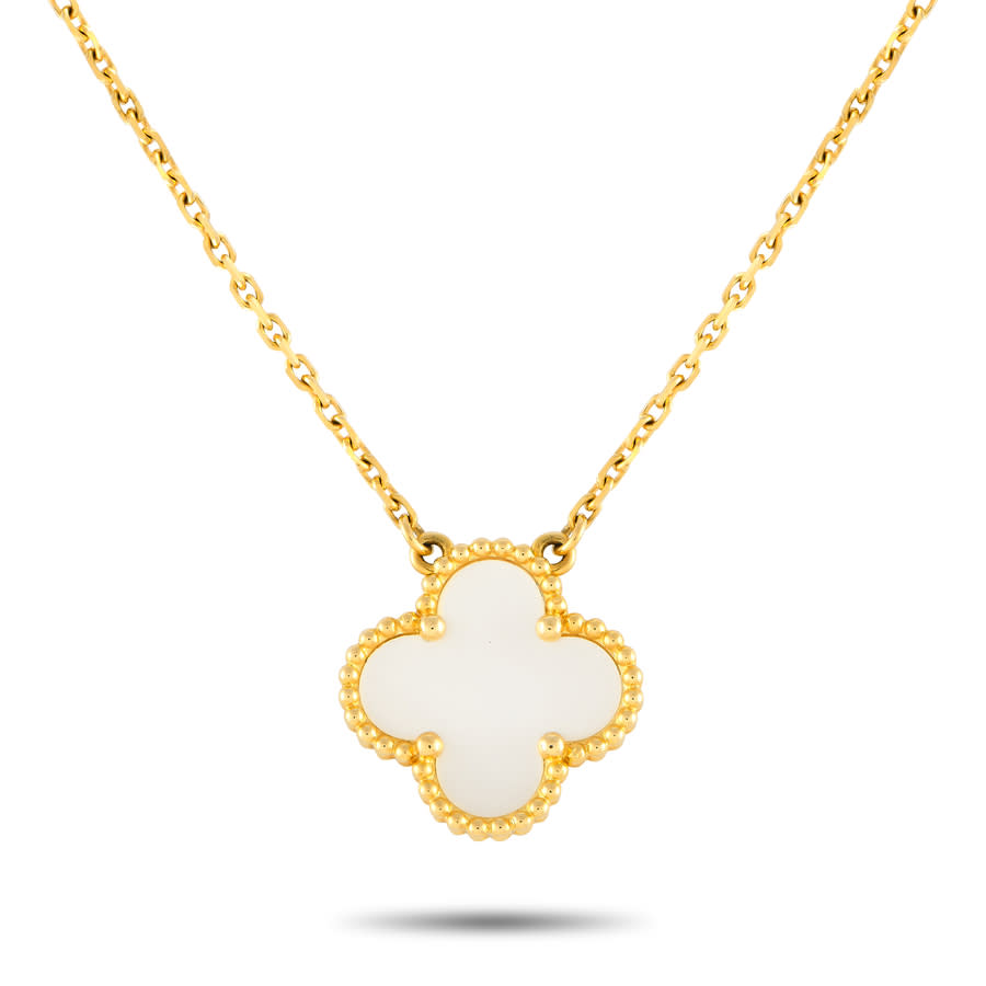 Pre-Owned Van Cleef Arpels Alhambra 18K Yellow Gold Mother of Pearl ...