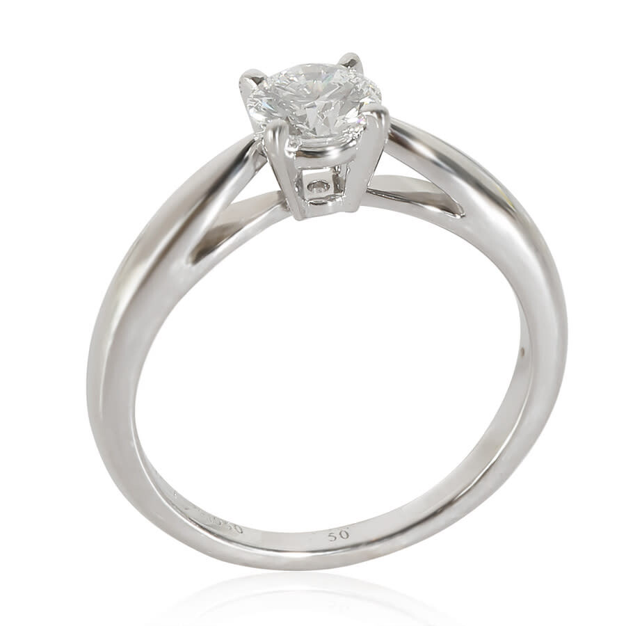 Van Cleef & Arpels Pre-Owned Van Cleef & Arpels Bonheur Engagement Ring in Platinum Colorless ...