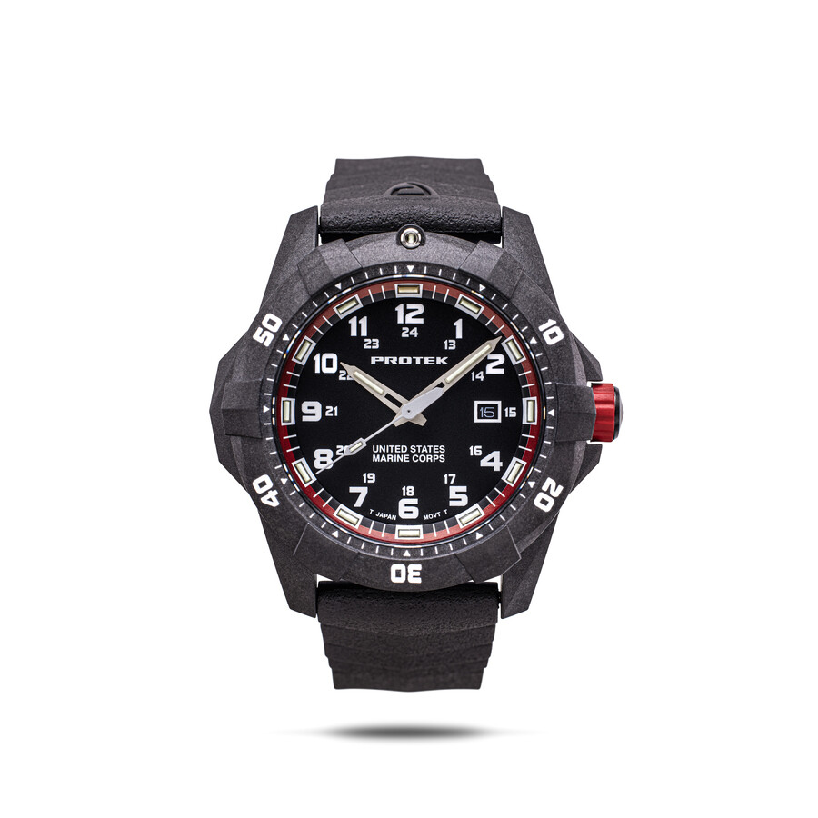Protek Dive 1010 Usmc Quartz Black Dial Men's Watch PT1012 810183017357 ...