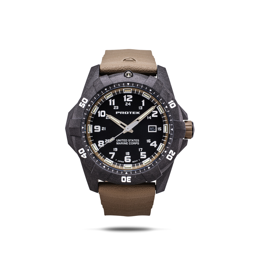 Protek Dive 1010 Usmc Quartz Black Dial Men's Watch PT1016D ...