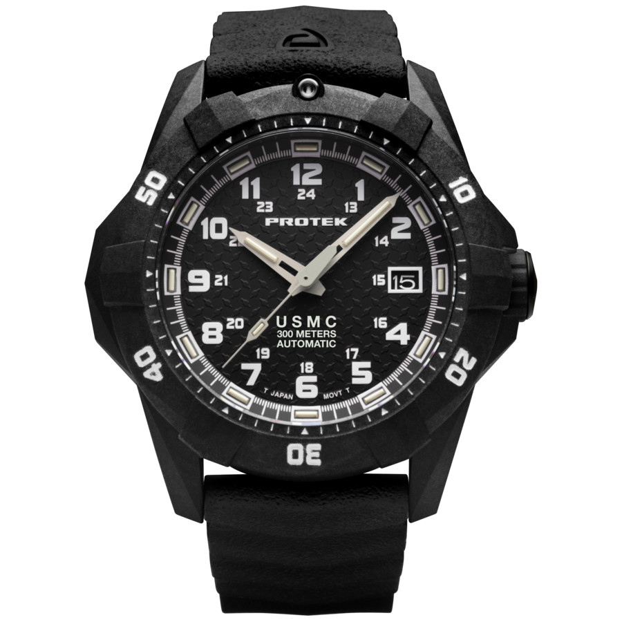 Protek Dive Usmc 1210 Automatic Black Dial Men's Watch PT1211 ...