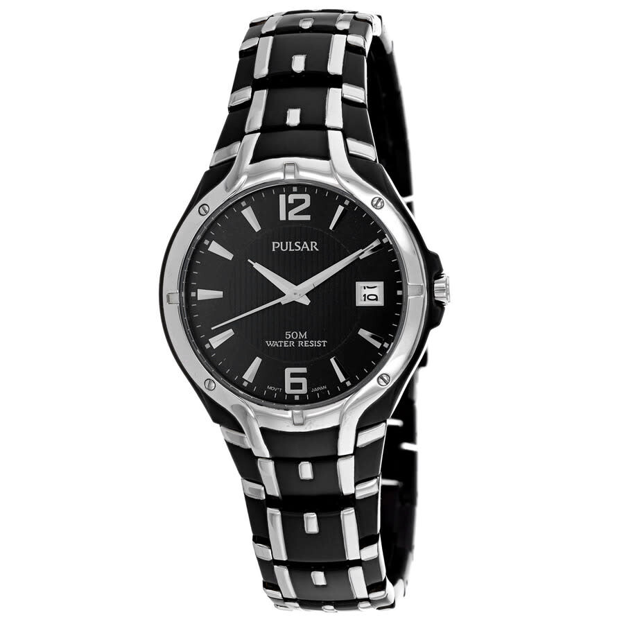 Pulsar Classic Quartz Black Dial Men's Watch PXH521 037738132246 ...