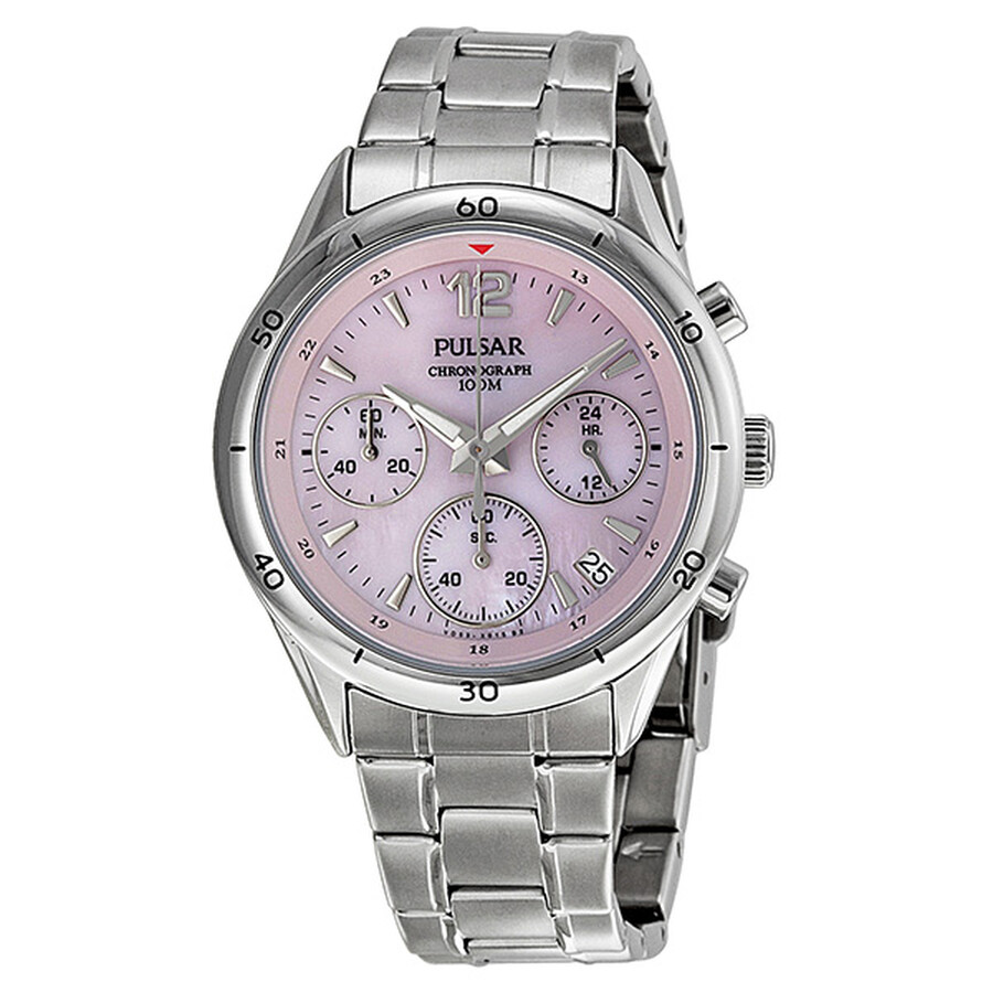 Pulsar Classic Chronograph Quartz Pink Dial Ladies Watch PT3089 ...