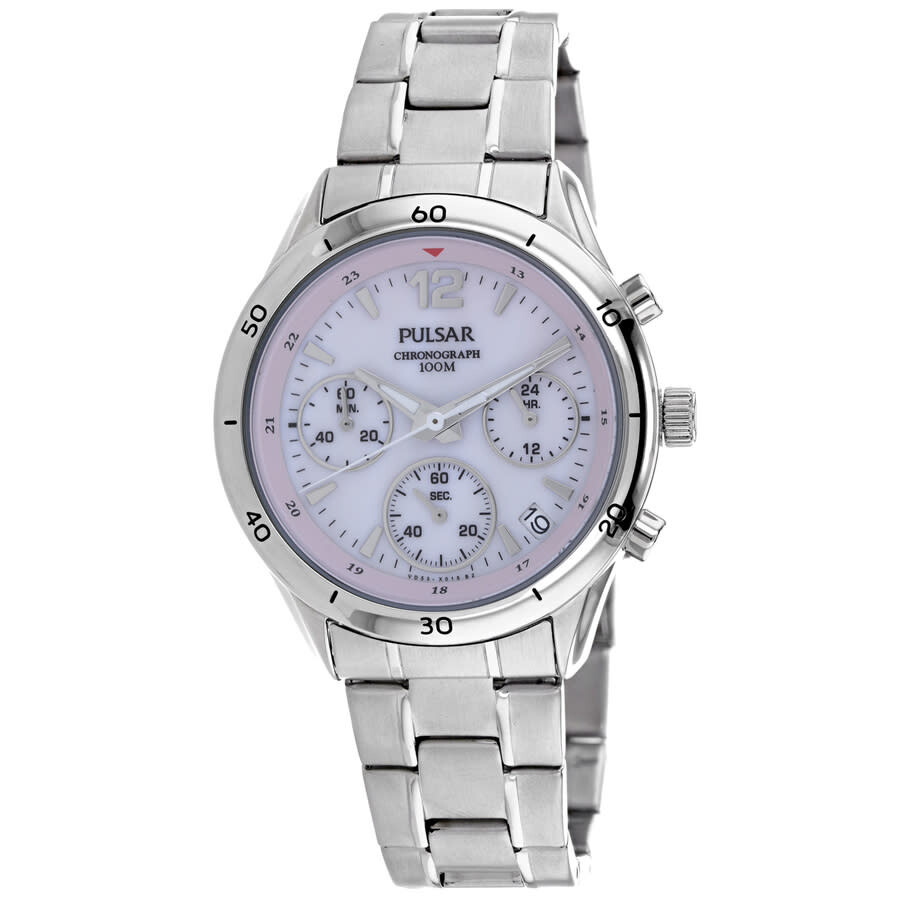 Pulsar Classic Chronograph Quartz White Dial Ladies Watch PTA3089 ...