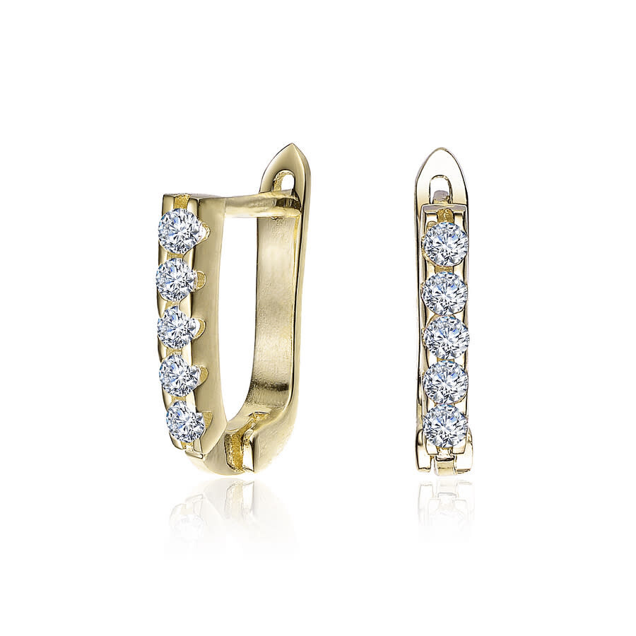 Rachel Glauber 14K Gold Plated Cubic Zirconia Hoop Earrings C88653-GP - Jewelry, Ladies Jewelry ...