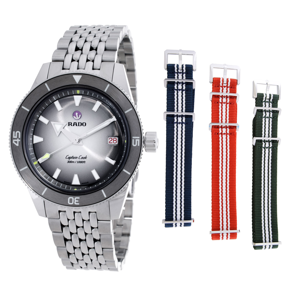 Rado Captain Cook X Tennis Automatic Grey Dial Men's Watch R32222108 ...
