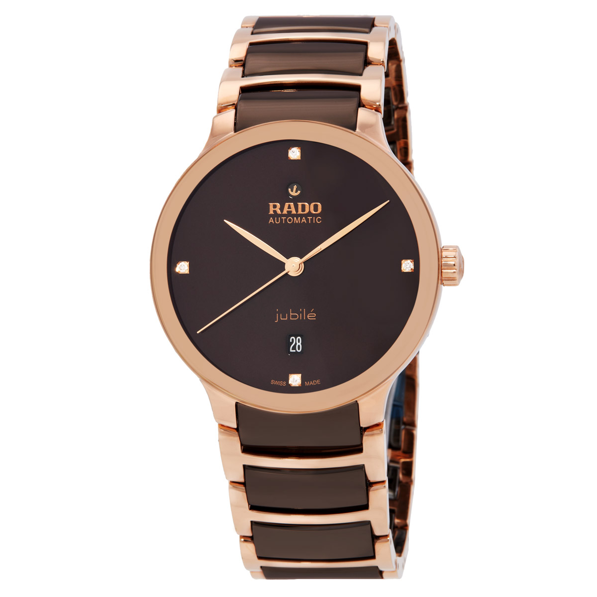 Rado Centrix Automatic Diamond Brown Dial Unisex Watch R30017712 ...