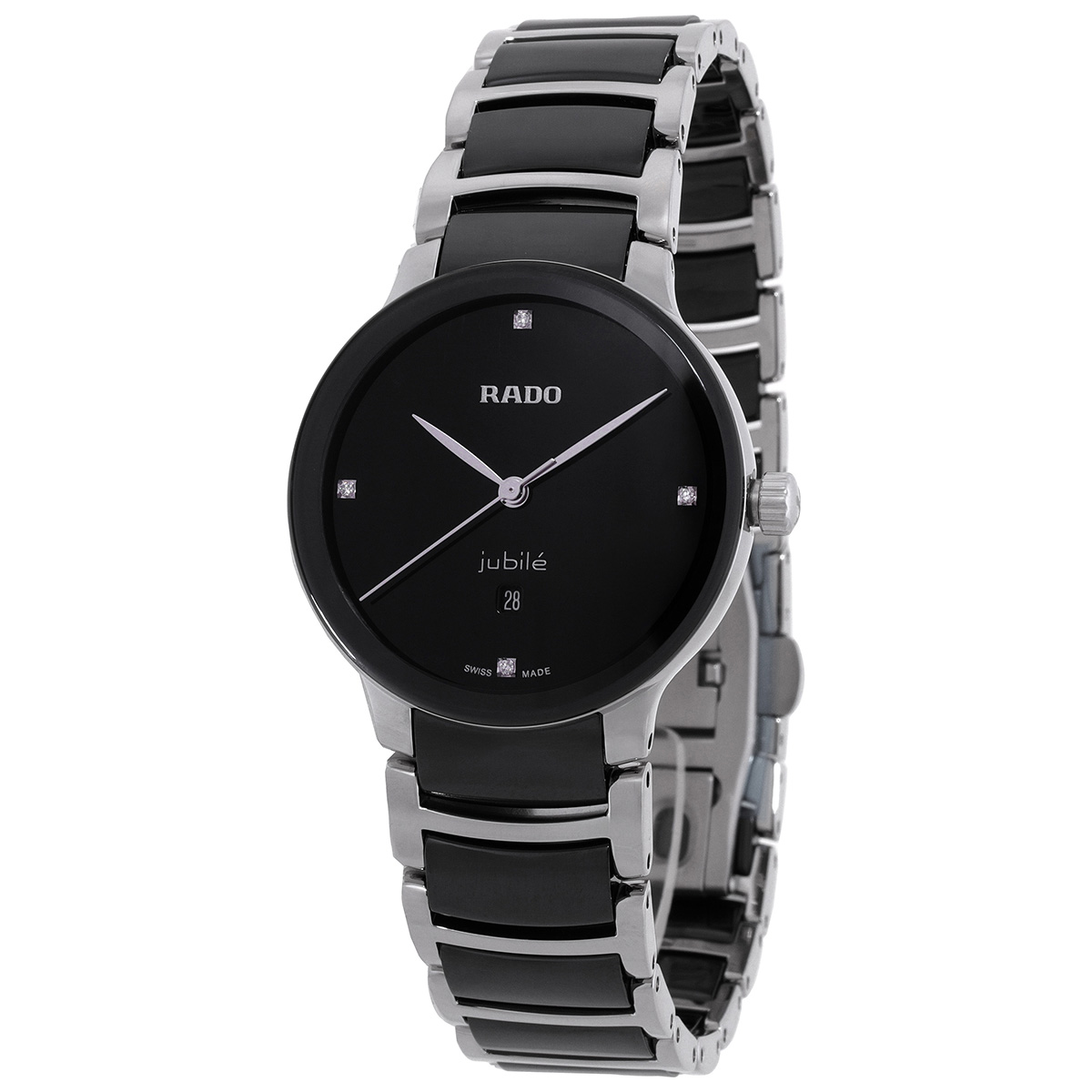 Rado Centrix Diamonds Quartz Black Dial Ladies Watch R30026712 ...