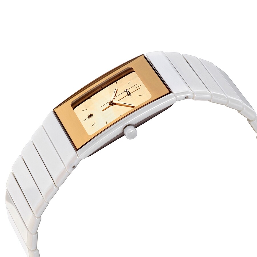 Rado Ceramica Quartz Gold Dial Ladies Watch R21984252 - Ceramica - Rado ...