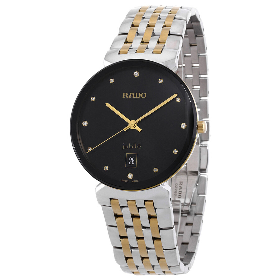Rado Florence Classic Quartz Diamond Black Dial Unisex Watch R48912743 ...