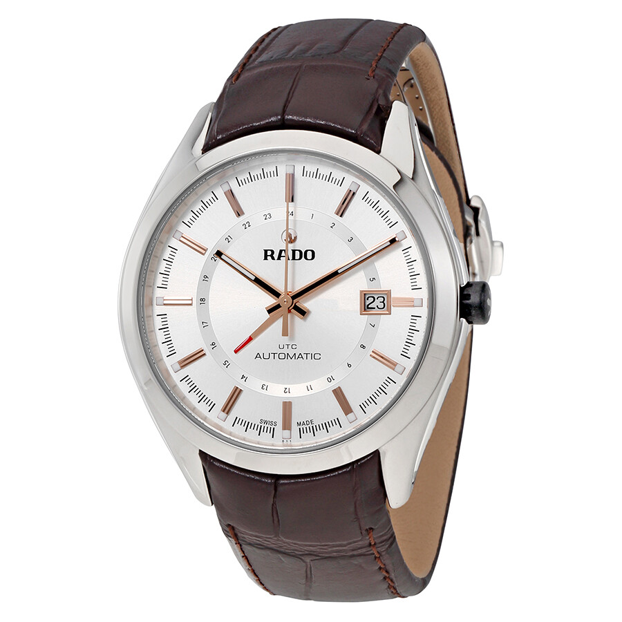 Rado HyperChrome Automatic Silver Dial Brown Leather Men's Watch ...