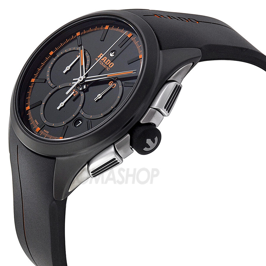 Rado Hyperchrome XXL Automatic Chronograph Black Dial Black Rubber Men ...