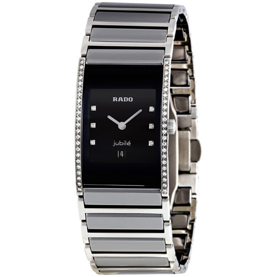 Rado Integral Medium Diamond Dial Platinum-tone Ceramic Watch R20758752 ...
