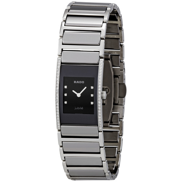 Rado Integral Small Platinum Tone Diamond Dial Ladies Watch R20759752 ...