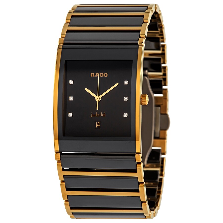 Rado Integral XL Black Dial Men's Two Tone Watch R20862752 ...