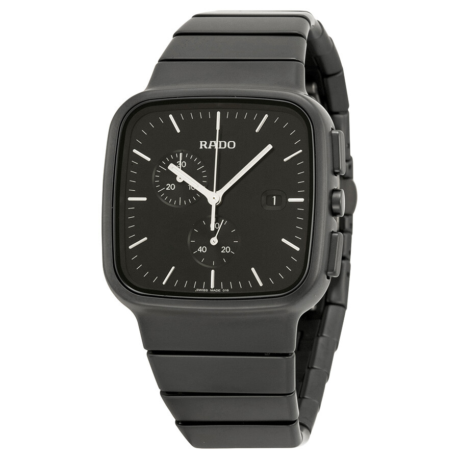Rado True R5.5 Black Dial Chronograph Ceramic Men's Watch R28886162 ...