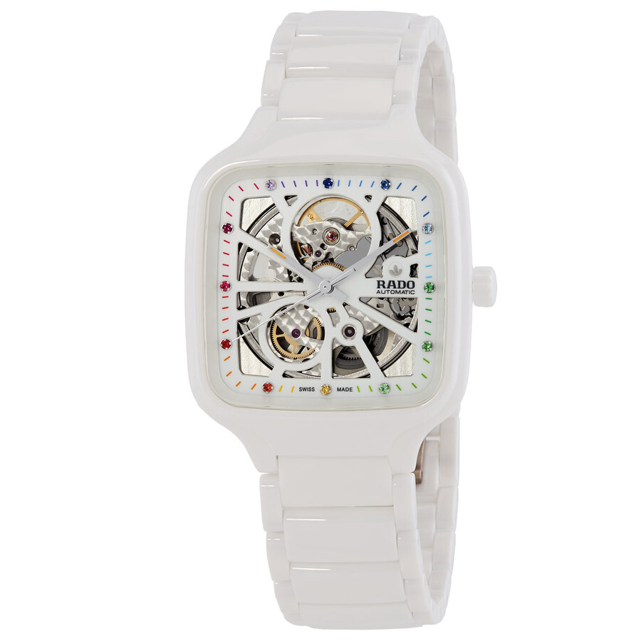 Rado True Square Open Heart Automatic White Dial Unisex Watch R27073712 ...