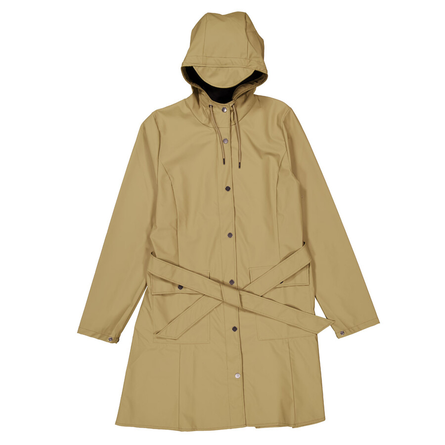 Rains Curve Long Jacket, Size Large 1813044 khaki - Clothing, Rains ...