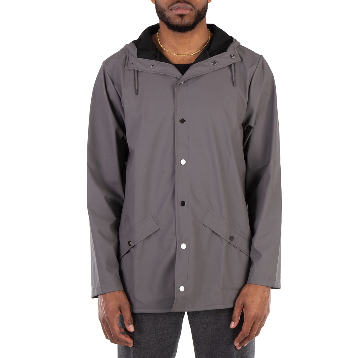 Rains Drawstring Long Sleeve Hooded Rain Jacket, Size X-Large 12010005 ...