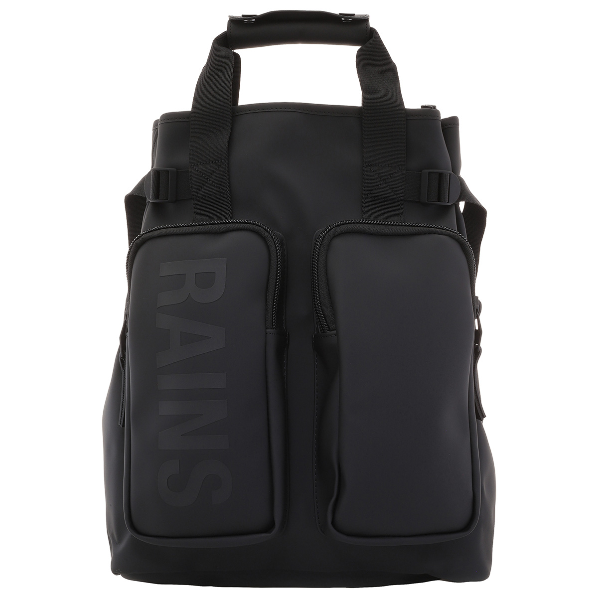 Rains Multi-Pocket Logo-Print Backpack 14240-BLACK 5711747558550 ...