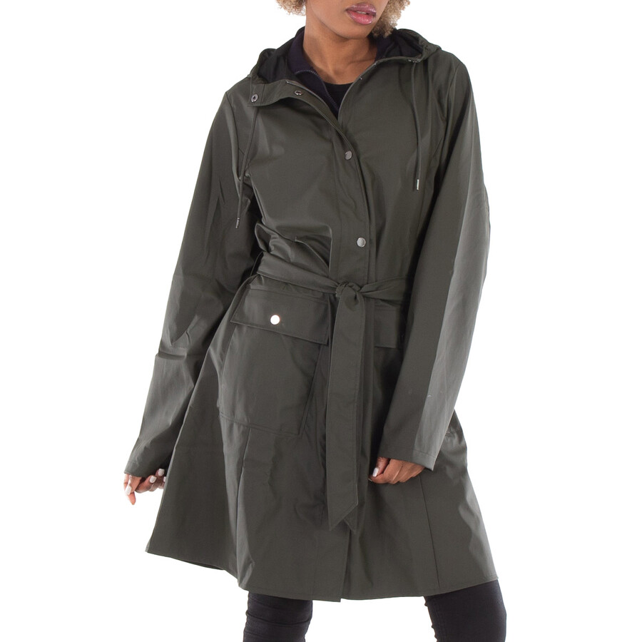Rains Waterproof Curve W Jacket - Green, Size X-Large 1813003 Green ...