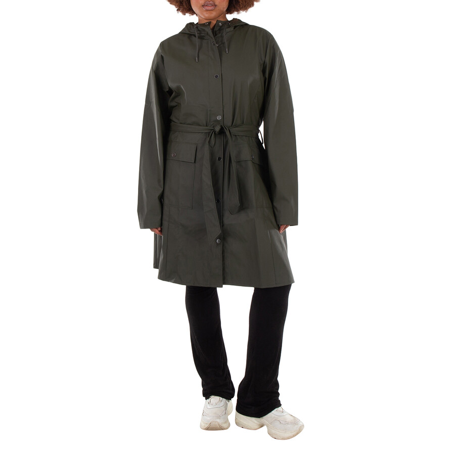 Rains Waterproof Curve W Jacket - Green, Size XX-Large 18130003 ...