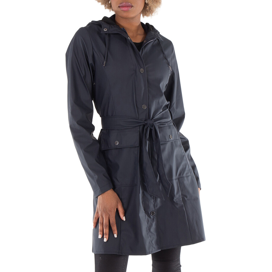 Rains Waterproof Curve W Jacket - Navy, Size Large 18130002 - Clothing ...