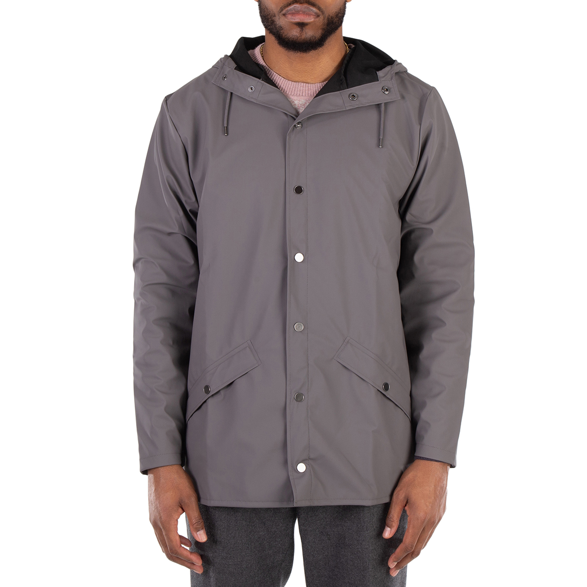 Rains Waterproof Lightweight Jacket in Grey, Size Large 1201013 Grey ...