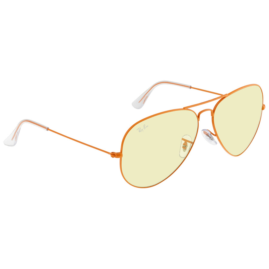 Ray-Ban Aviator Solid Evolve Yellow/Light Red Photochromatic Unisex ...