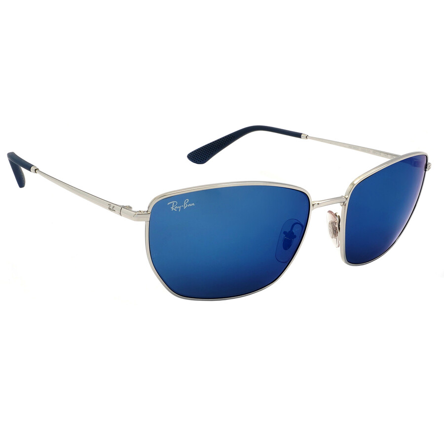 Ray-Ban Blue Mirror Geometric Men's Sunglasses RB3653 003/55 60 ...