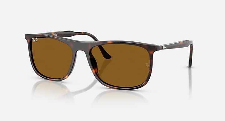 Ray-Ban Brown Rectangular Unisex Sunglasses RB2216F 902/33 58 ...