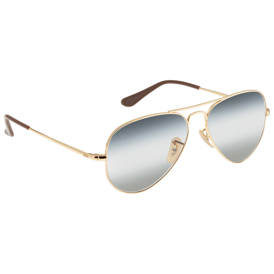 Ray-Ban Clear Gradient Blue Aviator Unisex Sunglasses RB3689 001/GF 55 ...