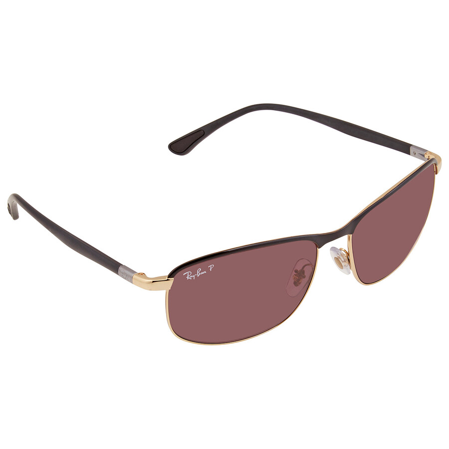 Ray-Ban Dark Violet Rectangular Unisex Sunglasses RB3671CH 187/AF 60 ...