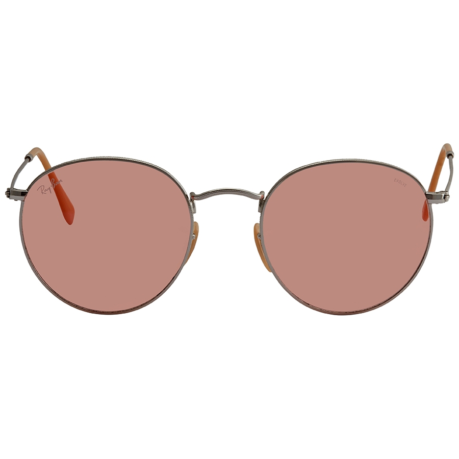 Ray Ban Evolve Pink Photocromic Round Sunglasses RB3447 9065V7 53 - Ray ...