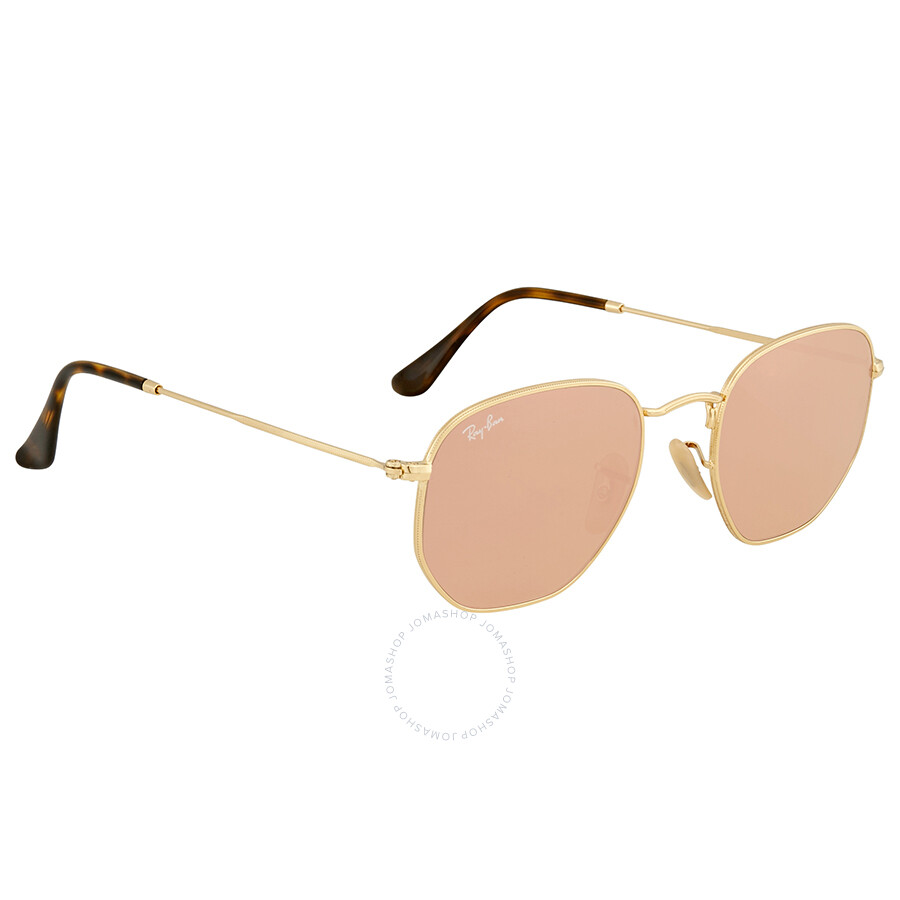 Ray Ban Hexagonal Flat Lenses Copper Flash Men's Sunglasses RB3548N 001 ...
