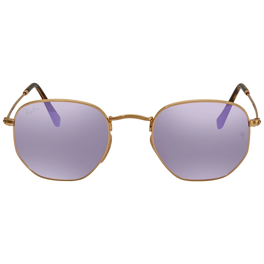 Ray Ban Hexagonal Flat Lenses Lilac Mirror Sunglasses Ladies Sunglasses ...