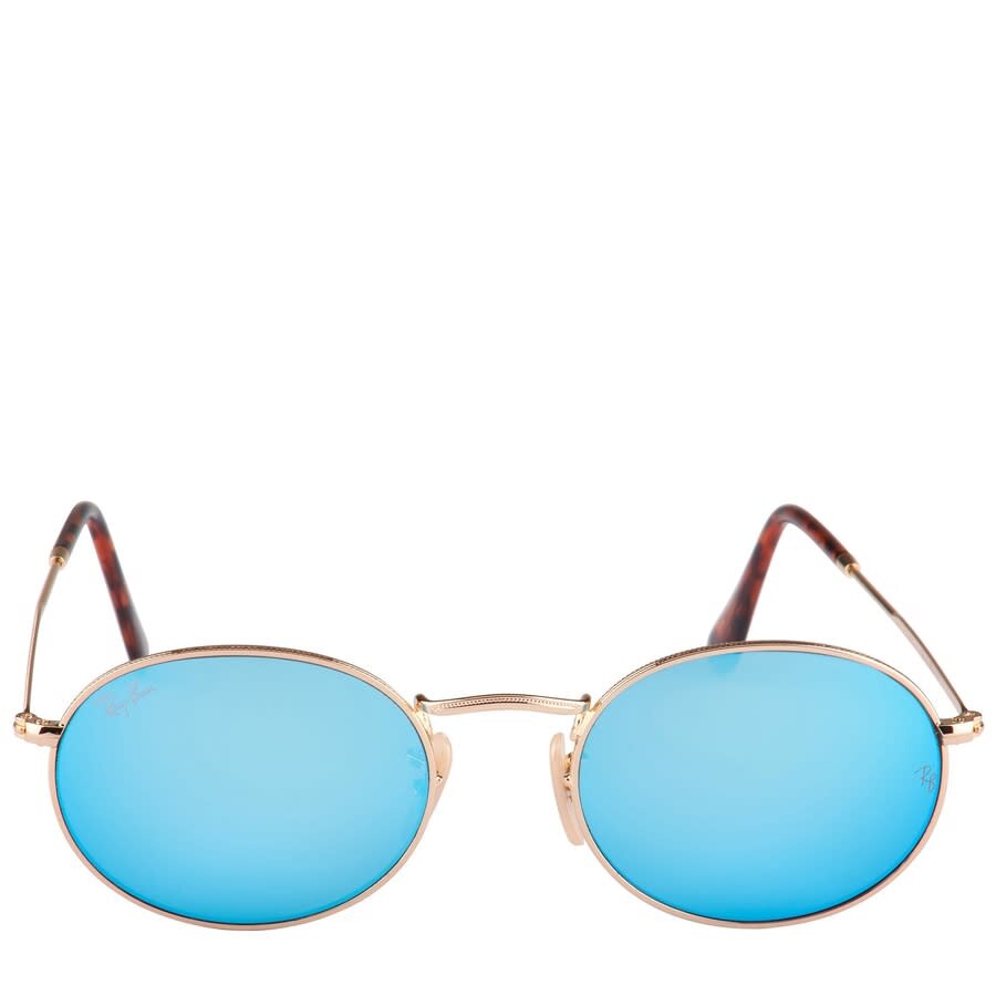 Ray Ban Light Blue Flash Round Unisex Sunglasses RB3547N 001/9O 51 Ray ...